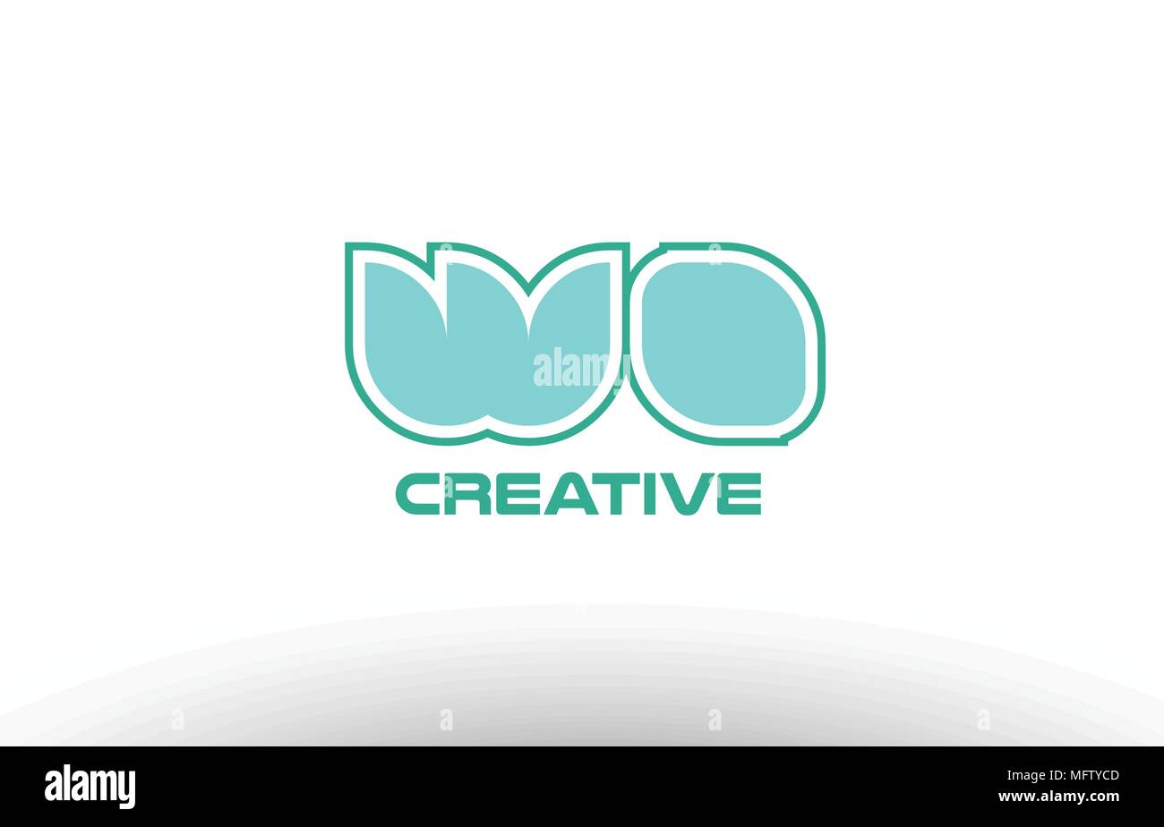 joint joined letter combination green pastel alphabet letter wo w o ...