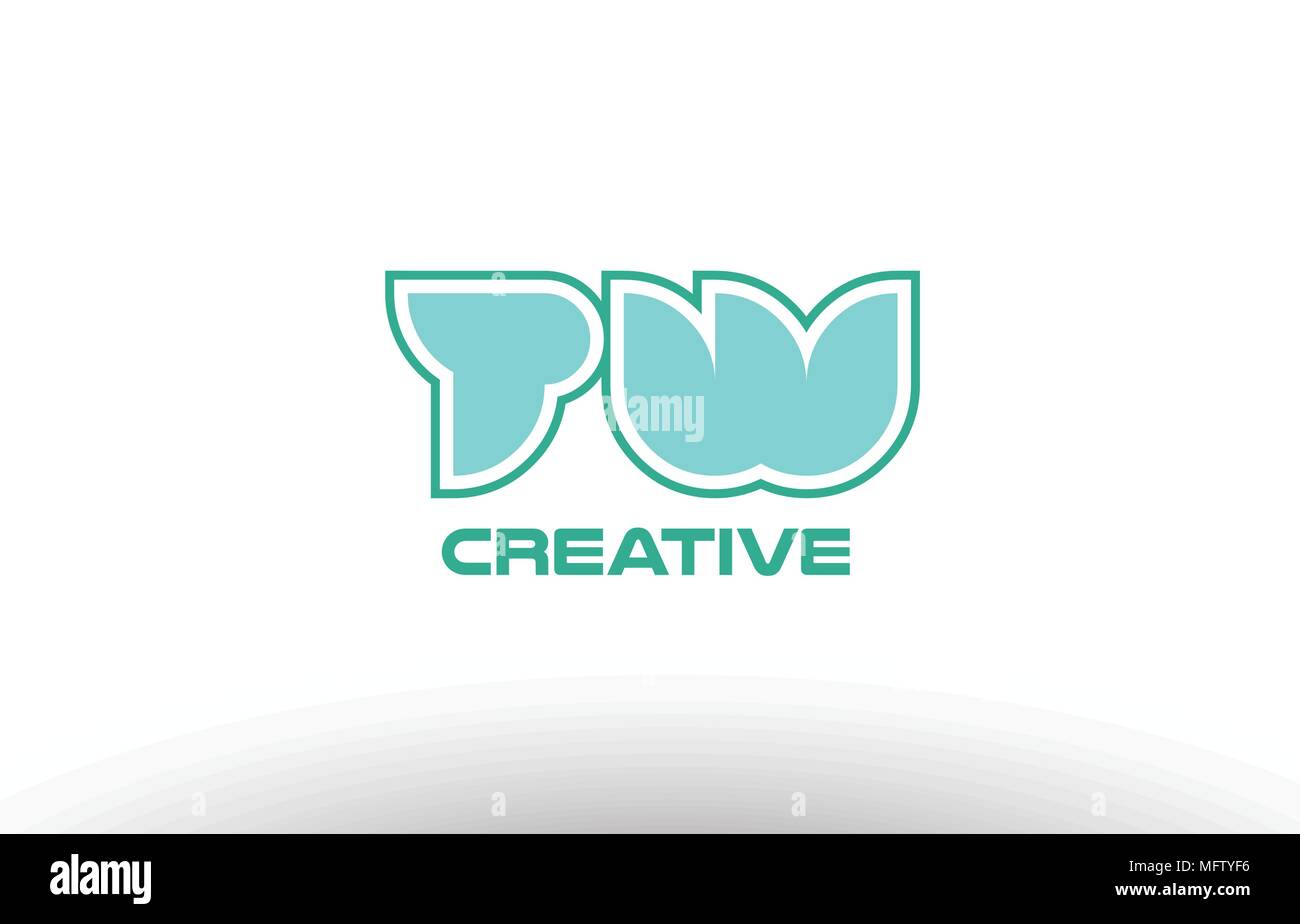 joint joined letter combination green pastel alphabet letter tw t w ...