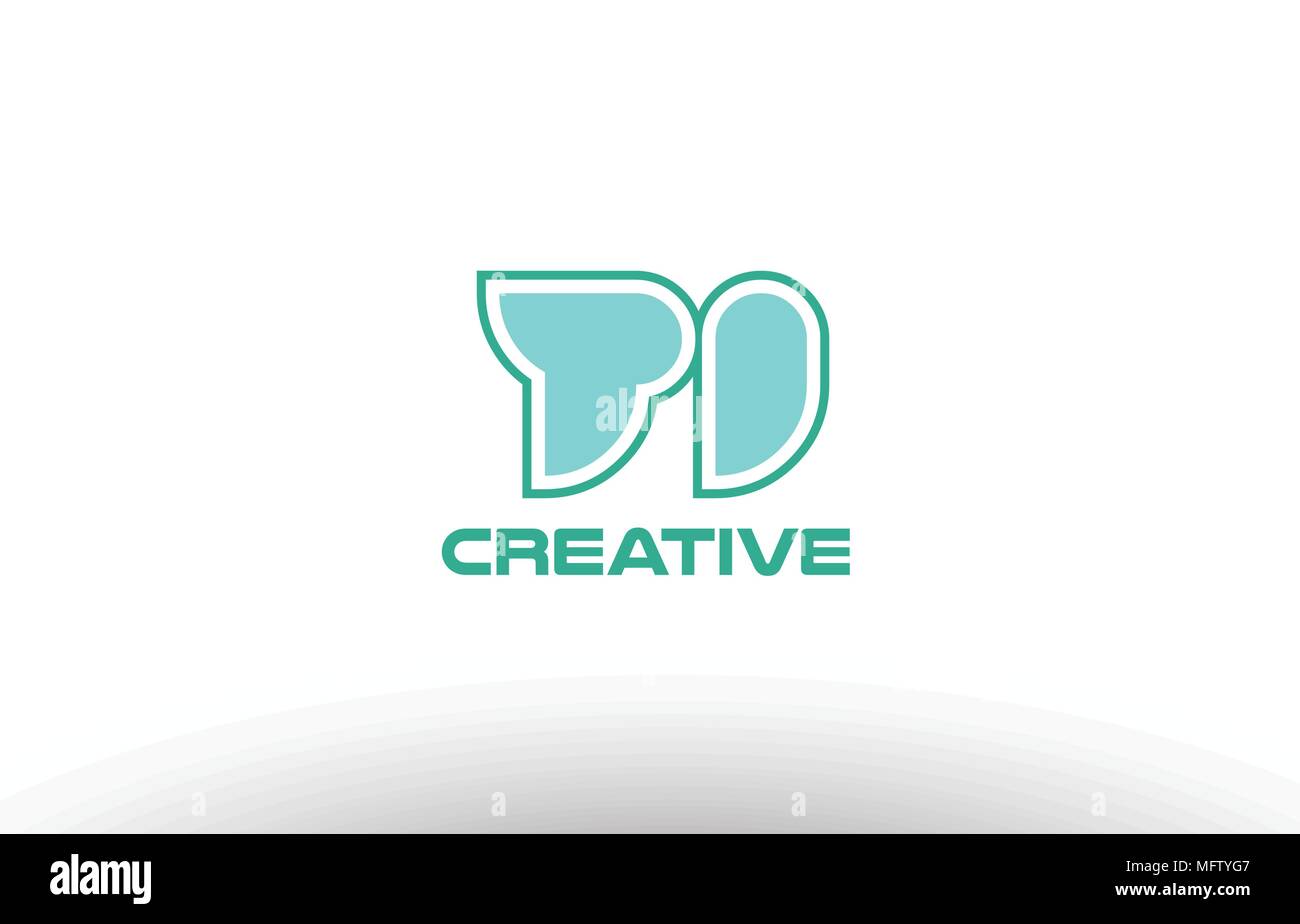 joint joined letter combination green pastel alphabet letter ti t i ...