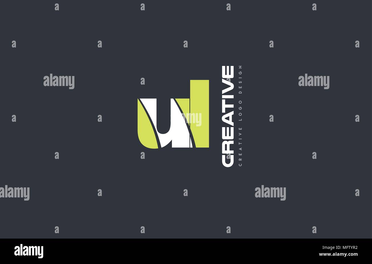 joint joined letter combination ul u l alphabet green blue blackground ...