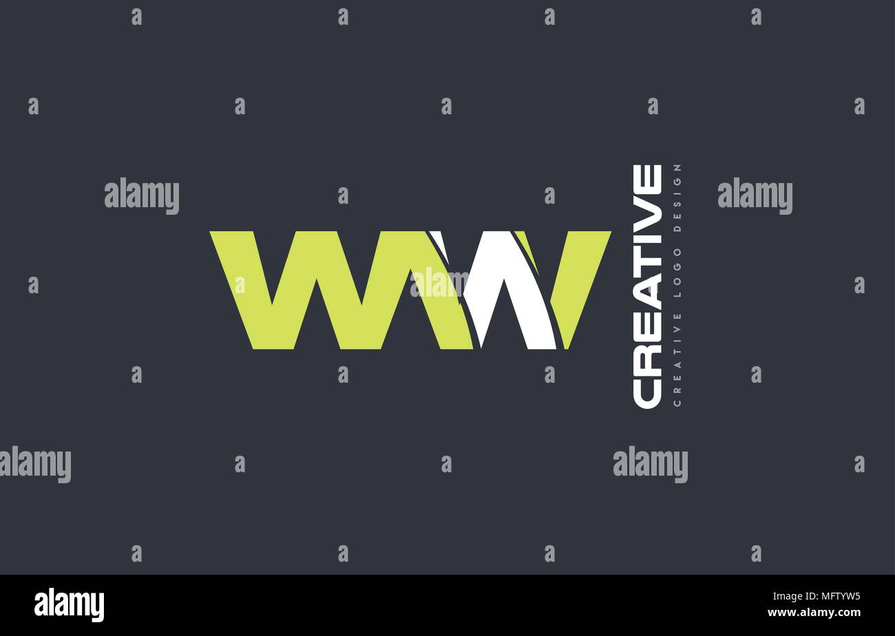 joint joined letter combination ww w w alphabet green blue blackground ...