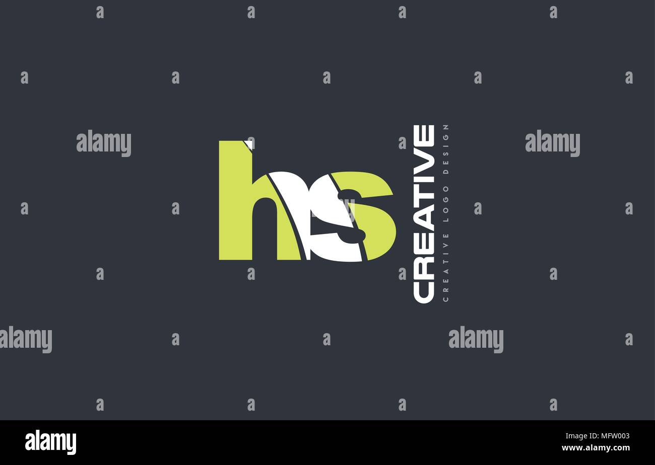 joint joined letter combination hs h s alphabet green blue blackground ...