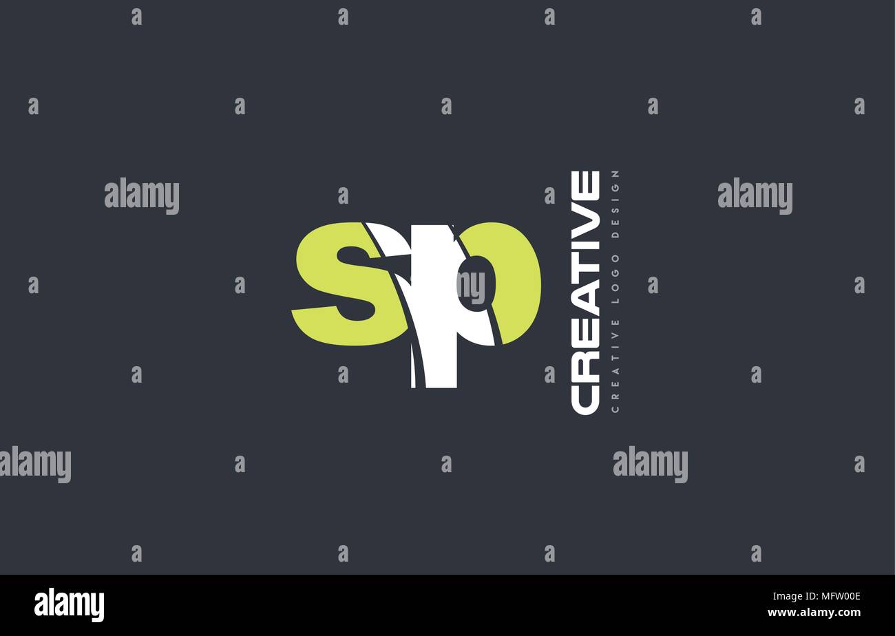 joint joined letter combination sp s p alphabet green blue blackground ...