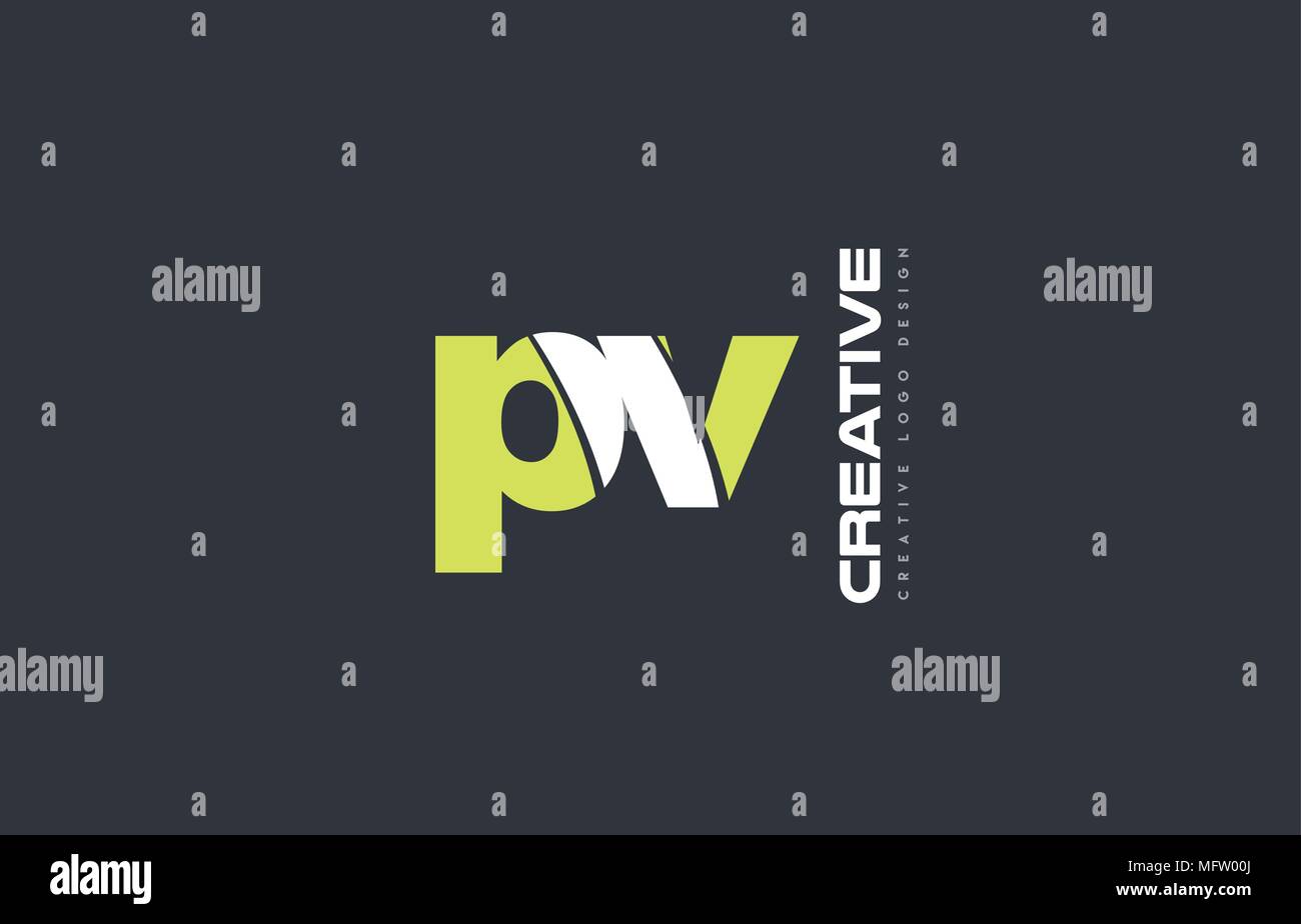 joint joined letter combination pv p v alphabet green blue blackground ...