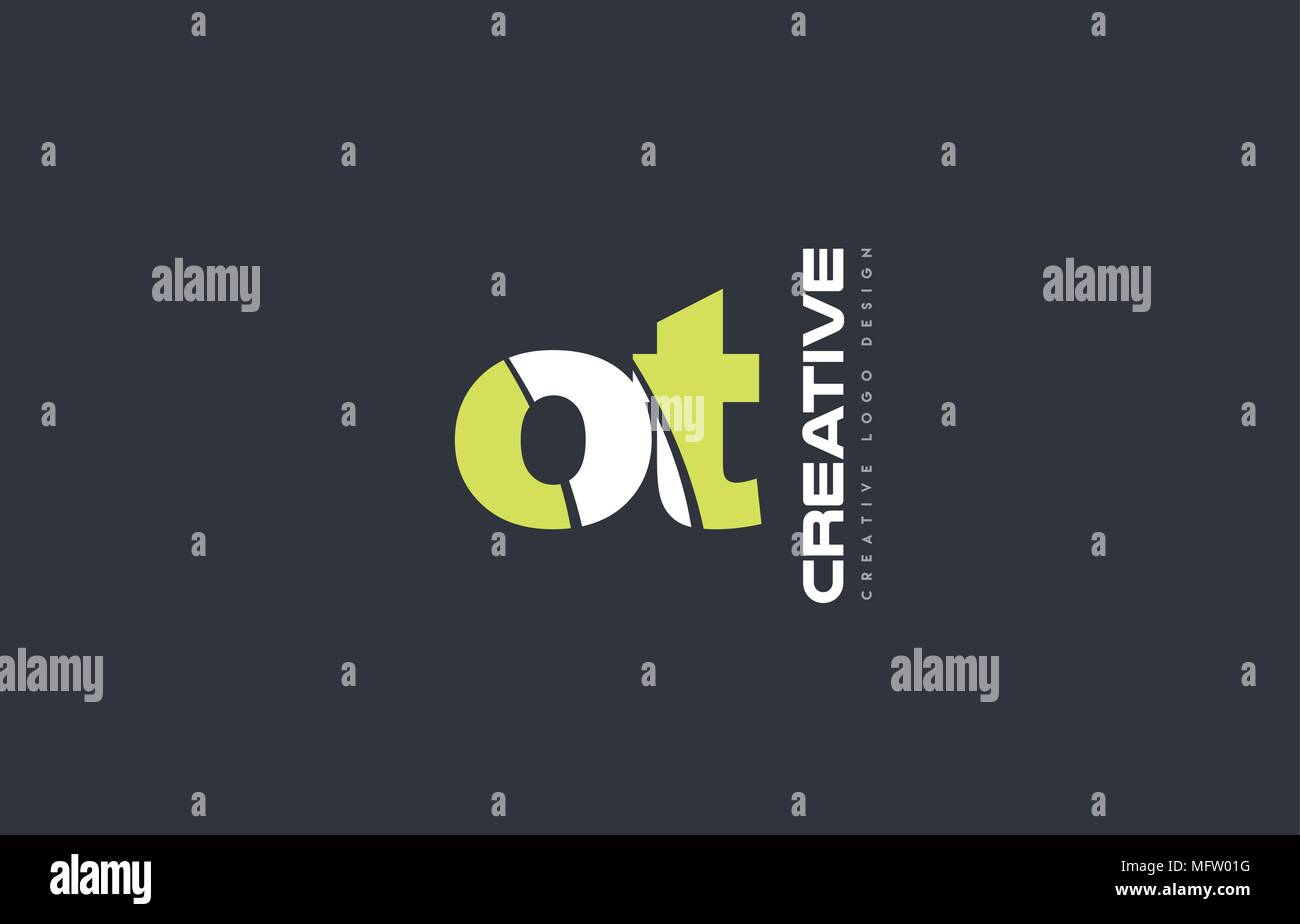 joint joined letter combination ot o t alphabet green blue blackground ...