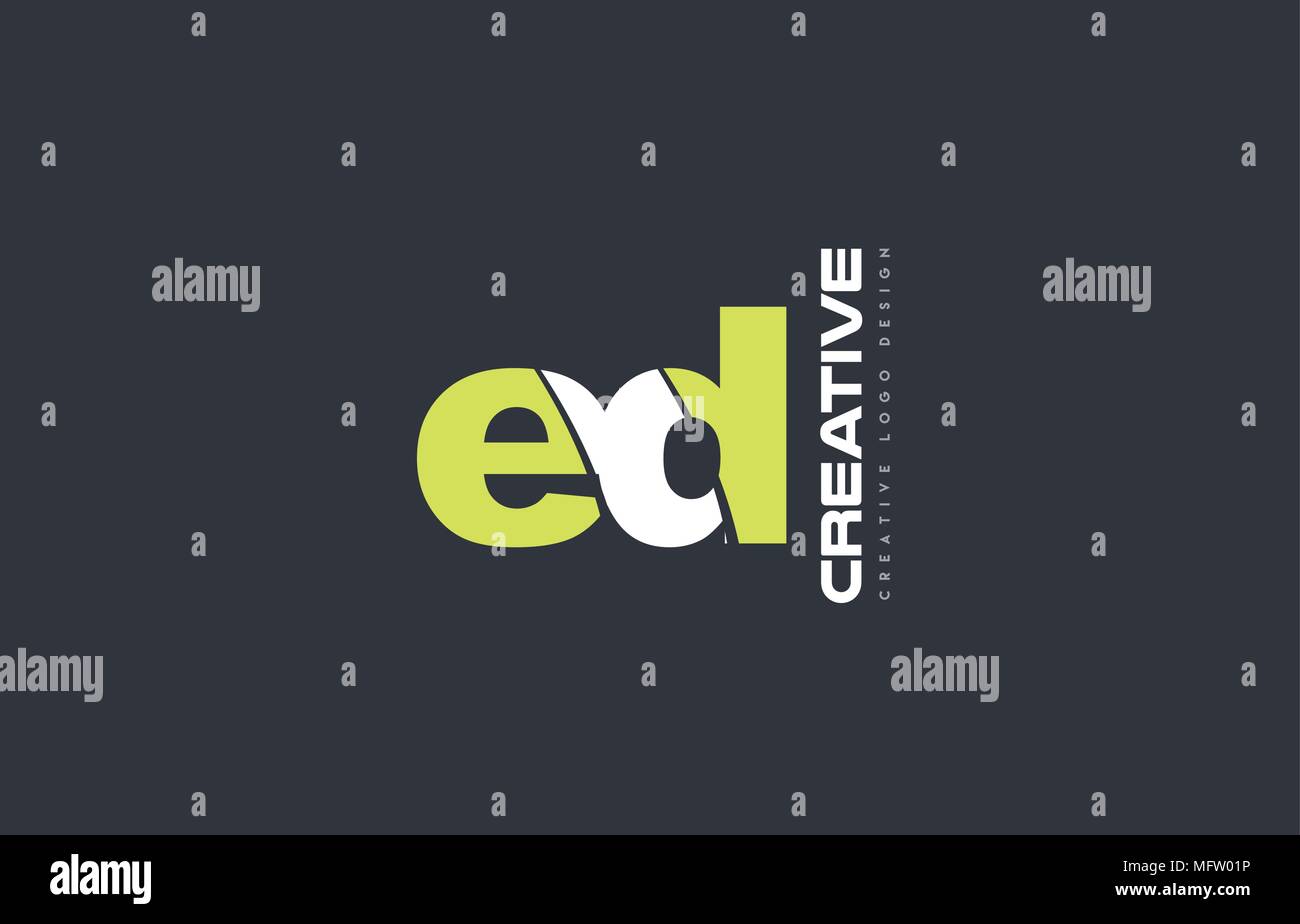 joint joined letter combination ed e d alphabet green blue blackground ...