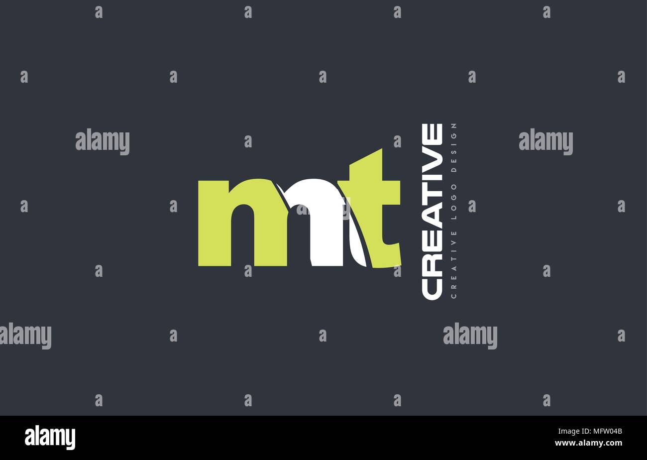joint joined letter combination mt m t alphabet green blue blackground ...