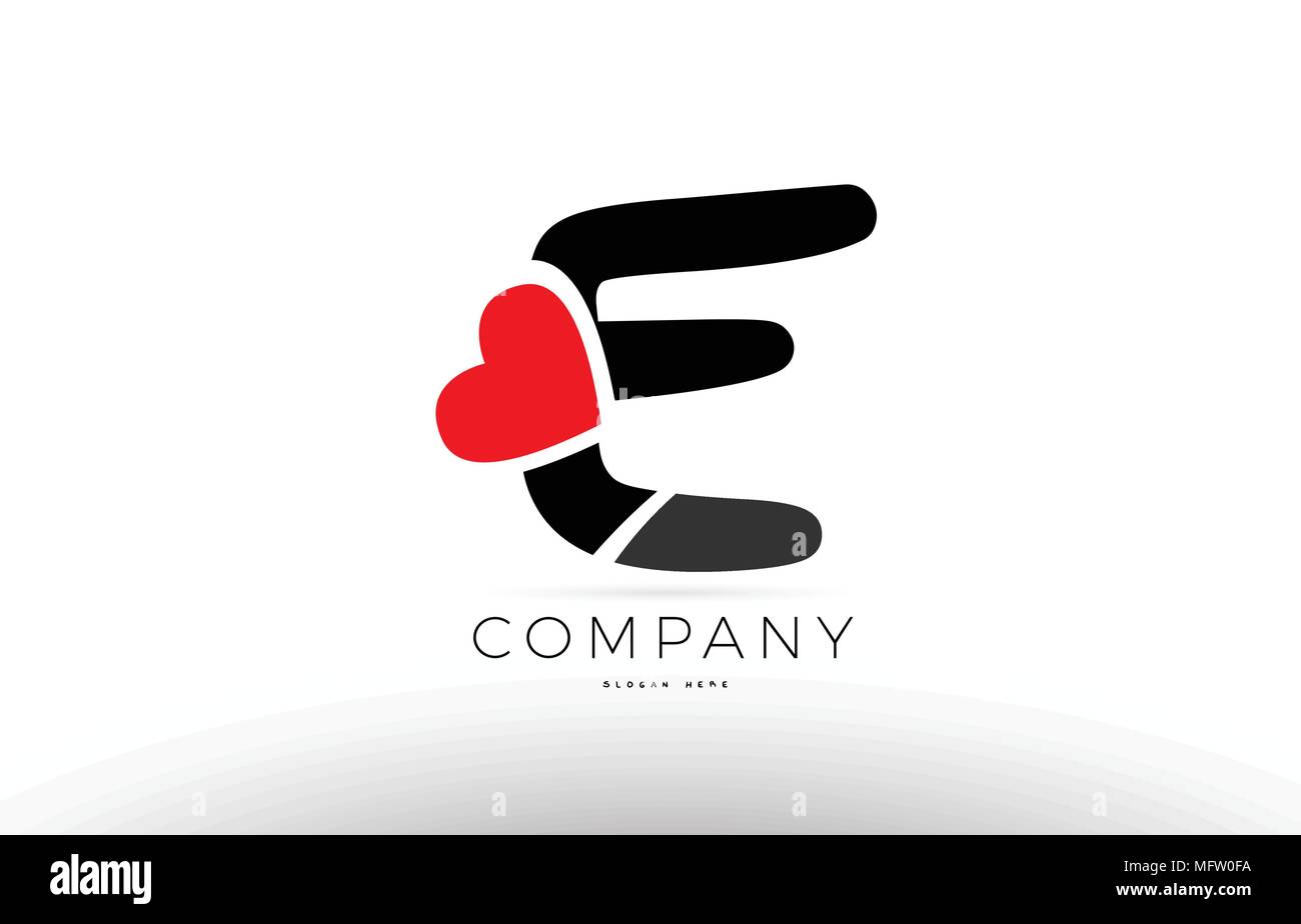 Company alphabet letter E logo design with red love heart symbol Stock ...
