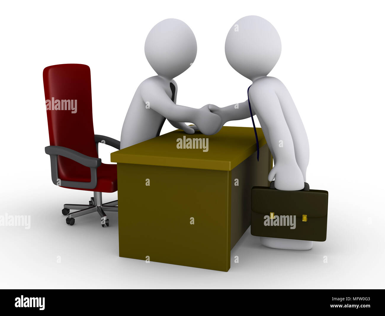 Two 3d businessmen shake hands hi-res stock photography and images - Alamy