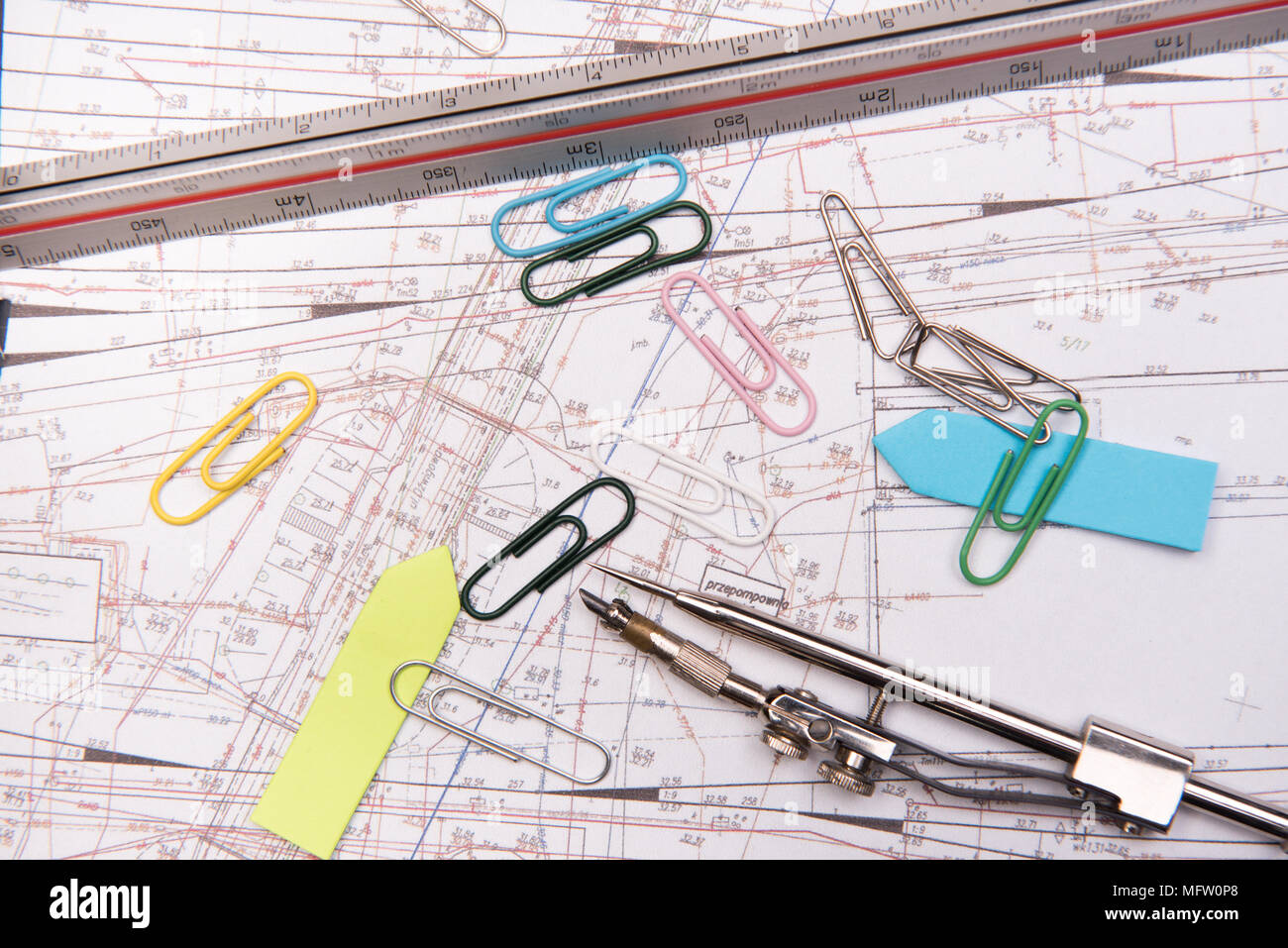 paper project plans and accessories Stock Photo - Alamy