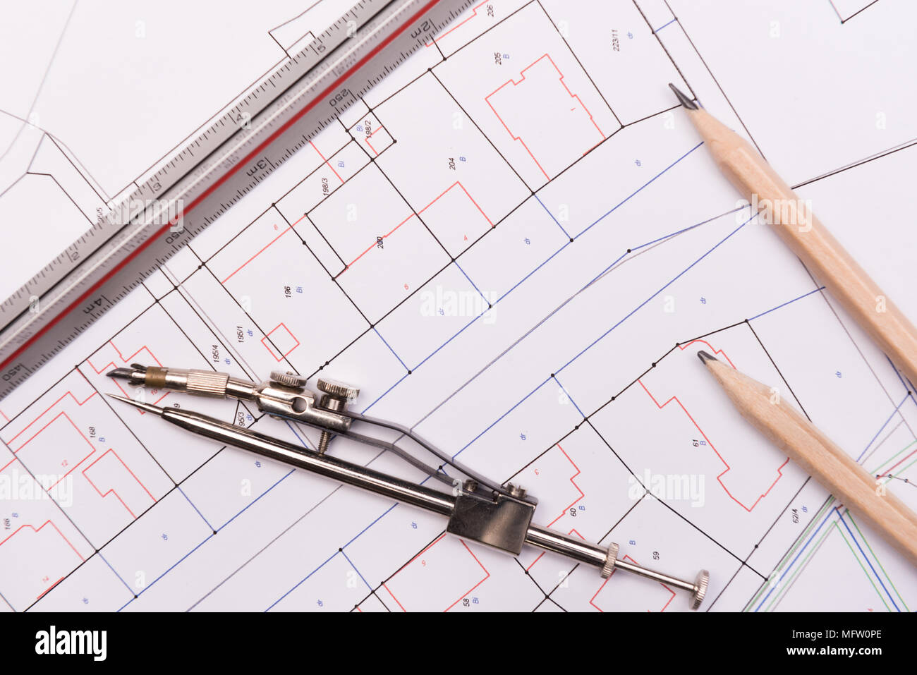 paper project plans and accessories Stock Photo - Alamy