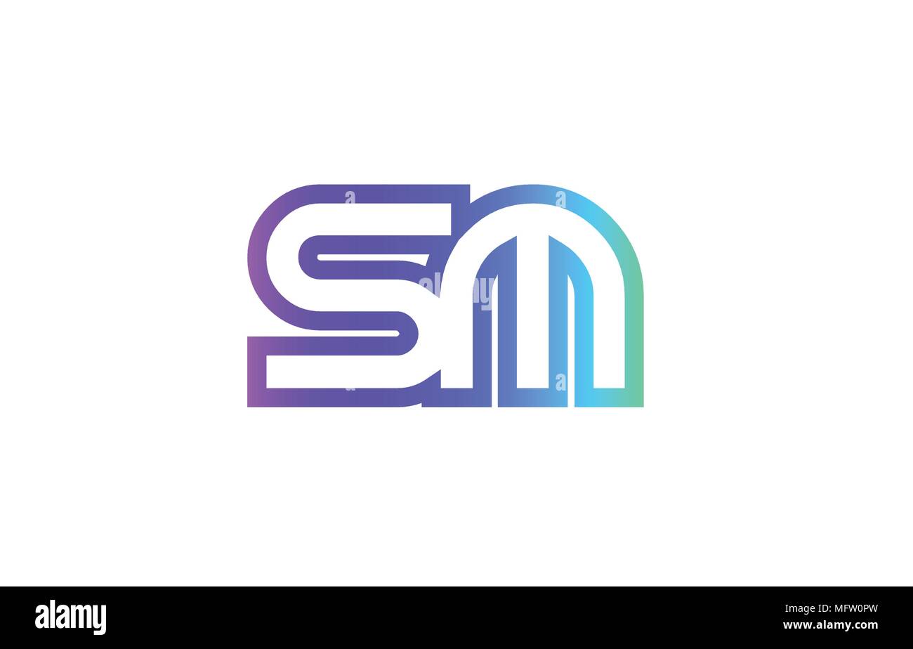 SM S M letter logo combination alphabet vector creative company icon ...