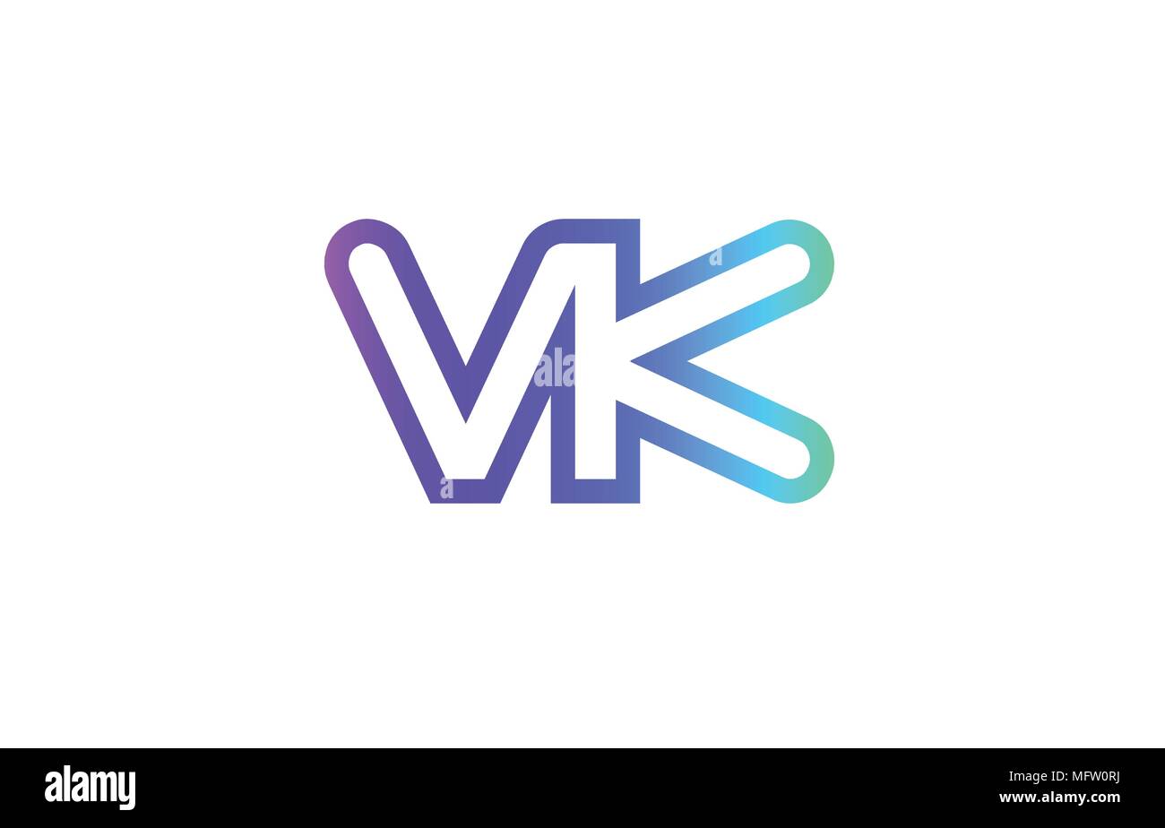 VK V K letter logo combination alphabet vector creative company icon ...
