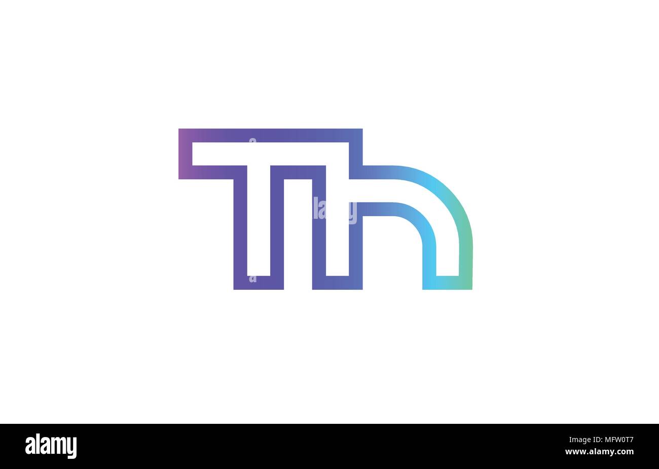 TH T H letter logo combination alphabet vector creative company icon ...