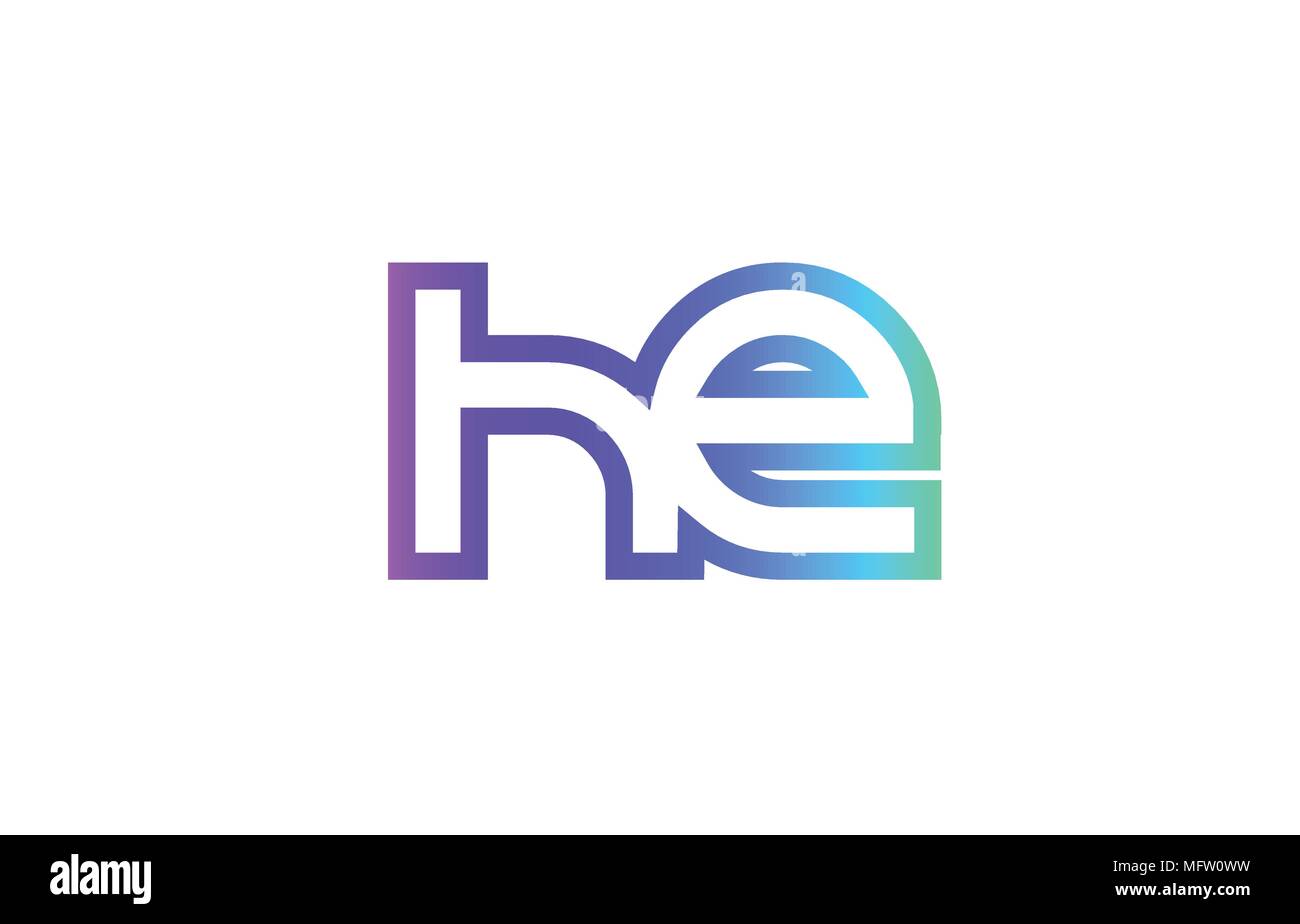 HE H E letter logo combination alphabet vector creative company icon ...