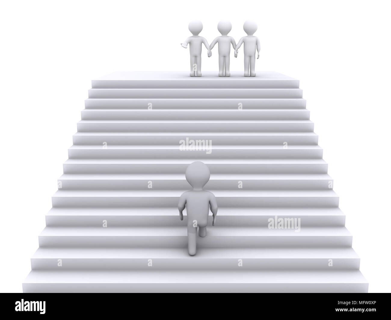 Group people climbing stairs white hi-res stock photography and images ...