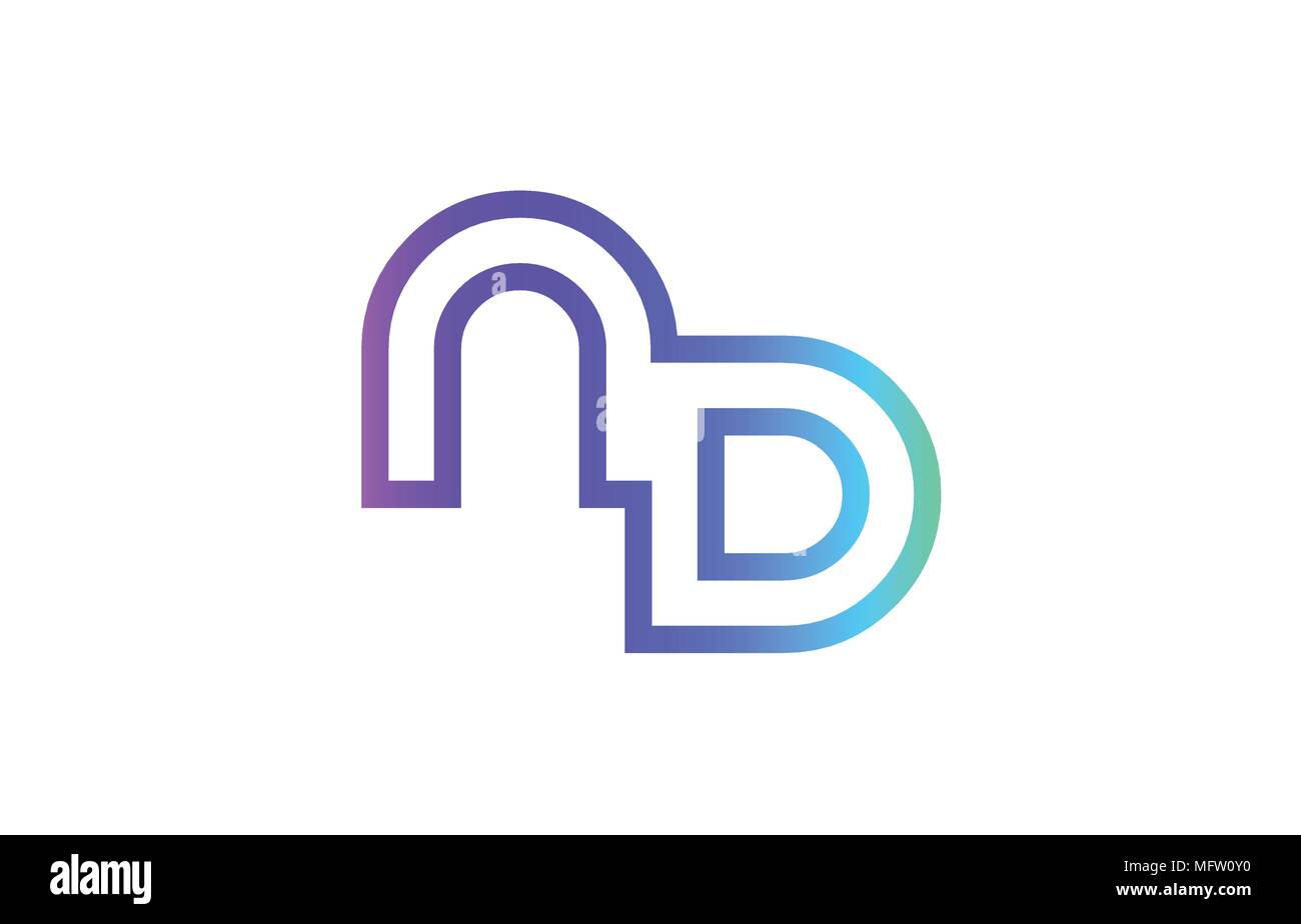 ND N D letter logo combination alphabet vector creative company icon ...