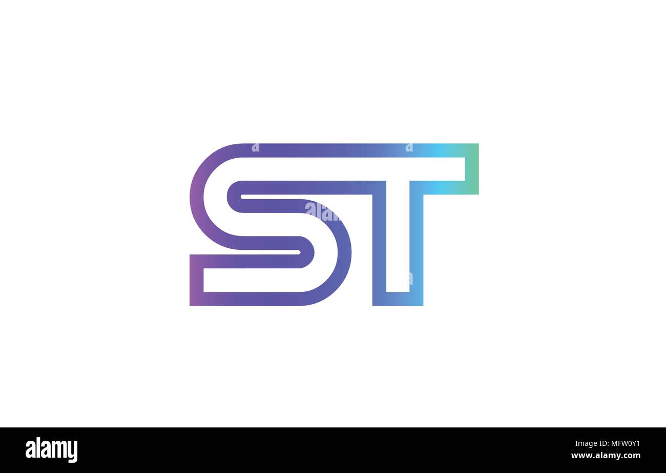 ST S T letter logo combination alphabet vector creative company icon ...