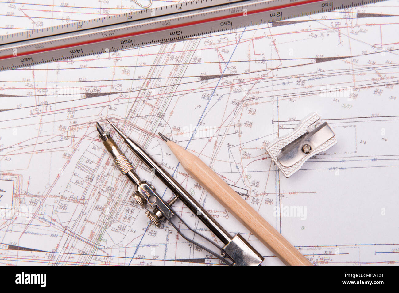 paper project plans and accessories Stock Photo - Alamy