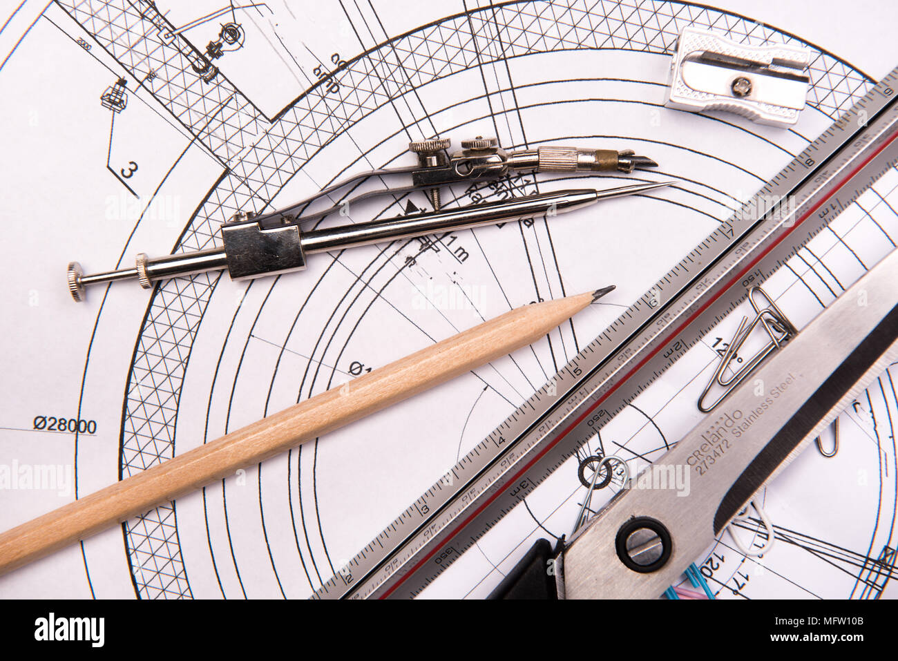 paper project plans and accessories Stock Photo - Alamy