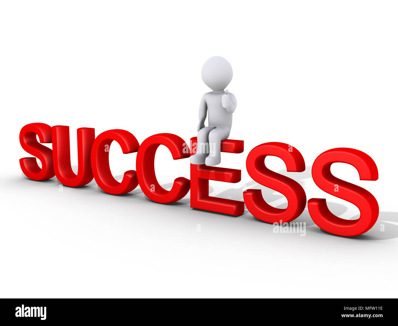 3d business man up red career text Cut Out Stock Images & Pictures - Alamy