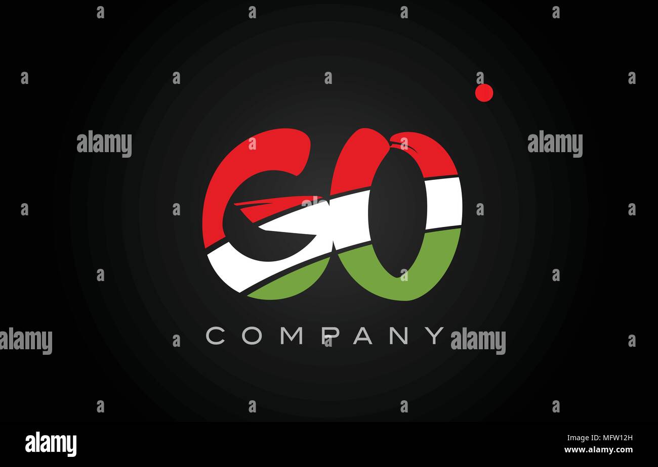 GO G O letter logo combination alphabet vector creative company icon ...