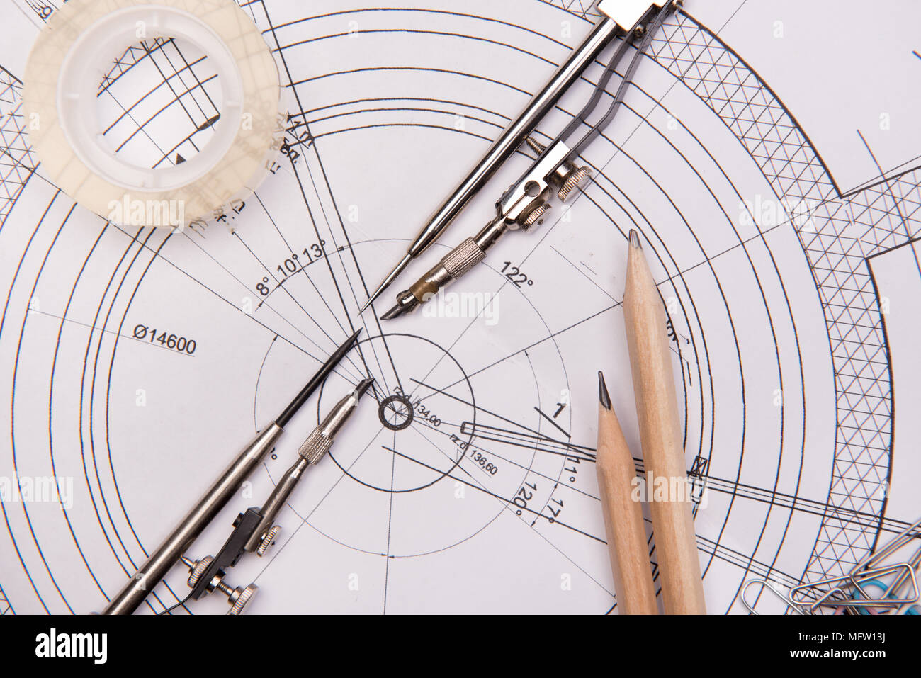 paper project plans and accessories Stock Photo - Alamy