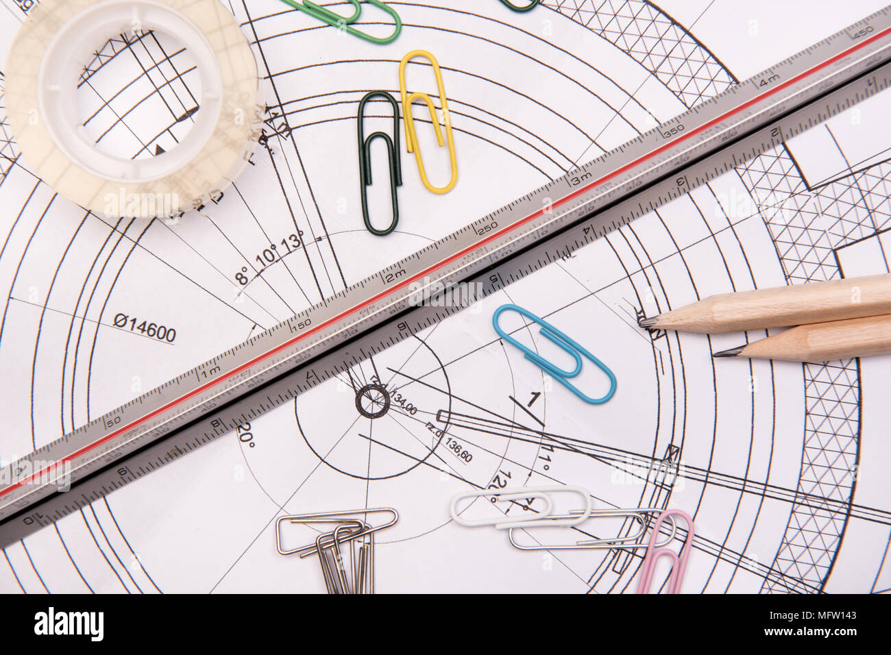 paper project plans and accessories Stock Photo - Alamy