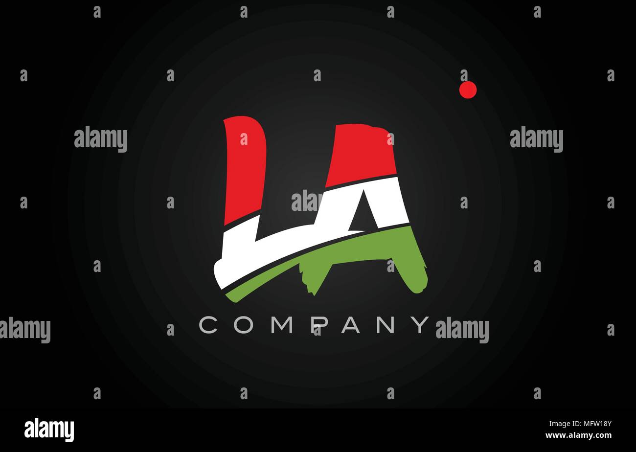 LA L A letter logo combination alphabet vector creative company icon ...