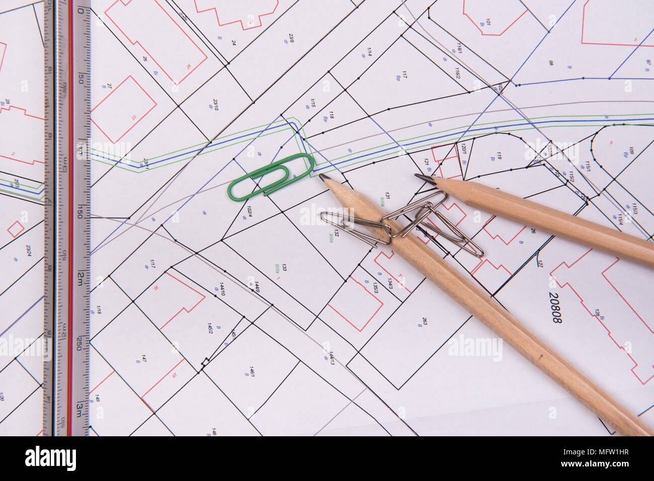 paper project plans and accessories Stock Photo - Alamy