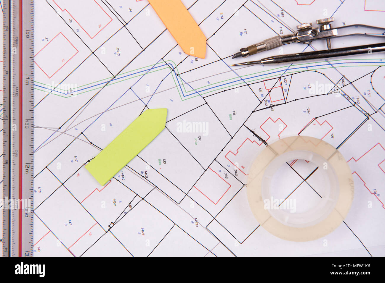 paper project plans and accessories Stock Photo - Alamy