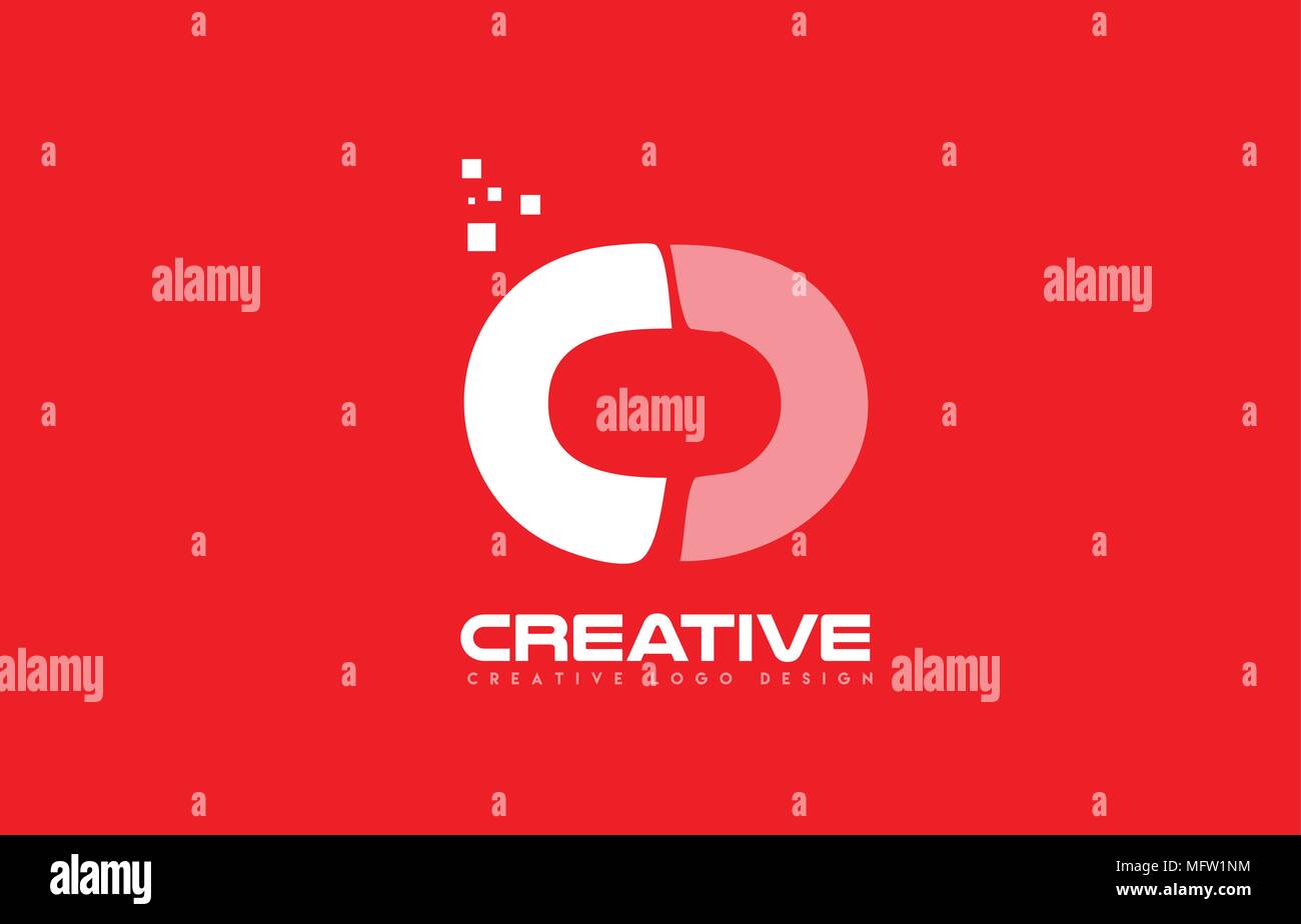 Letter O alphabet logo icon design in white color over a red background ...