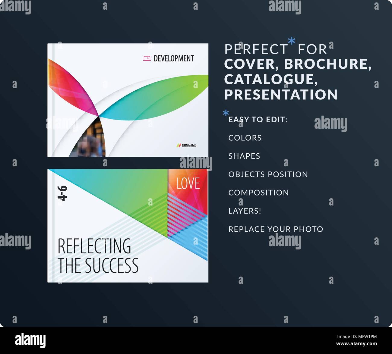 Material design presentation. Abstract vector set of modern horizontal ...