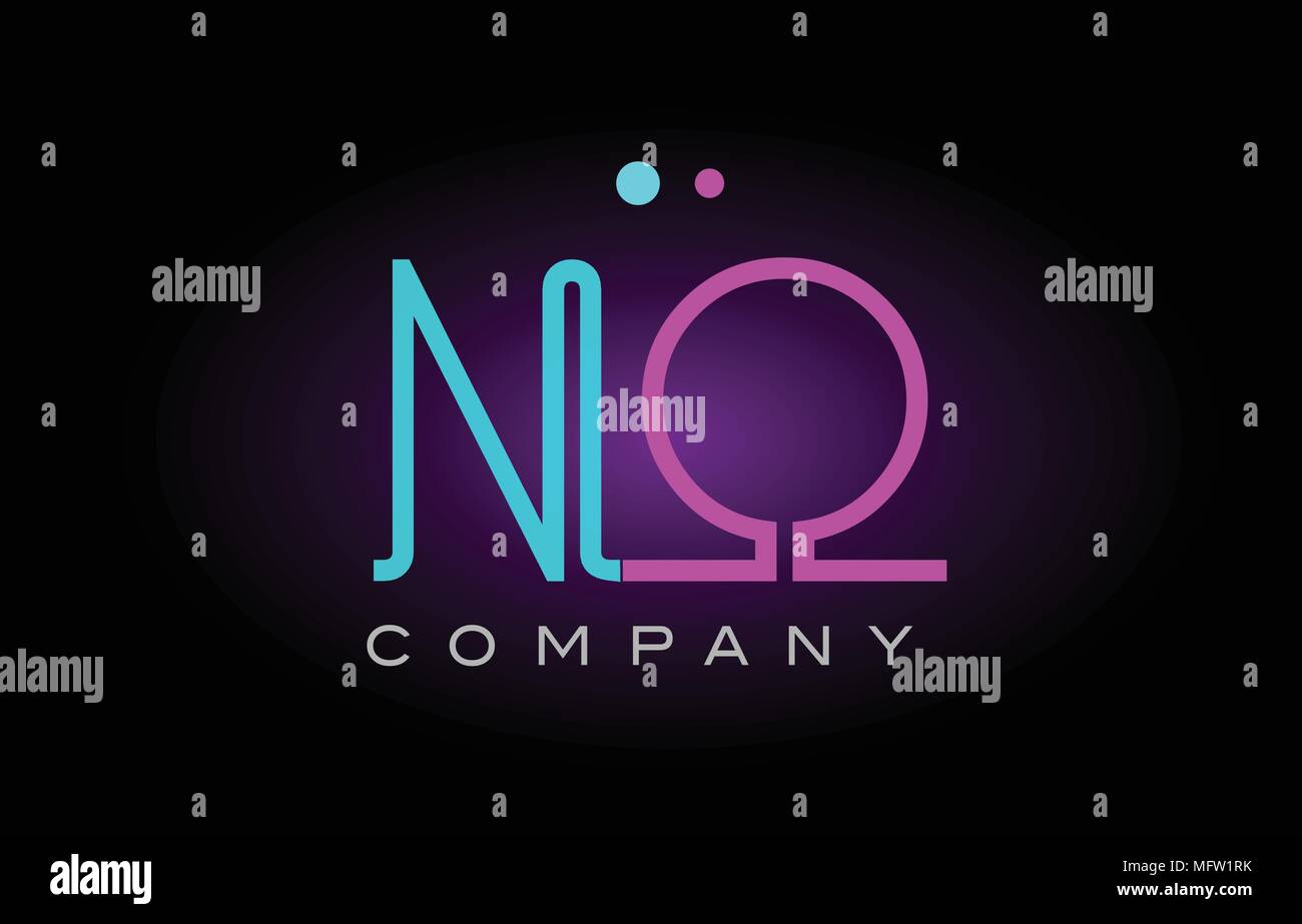 Alphabet no n o letter logo design combination with neon light effect ...