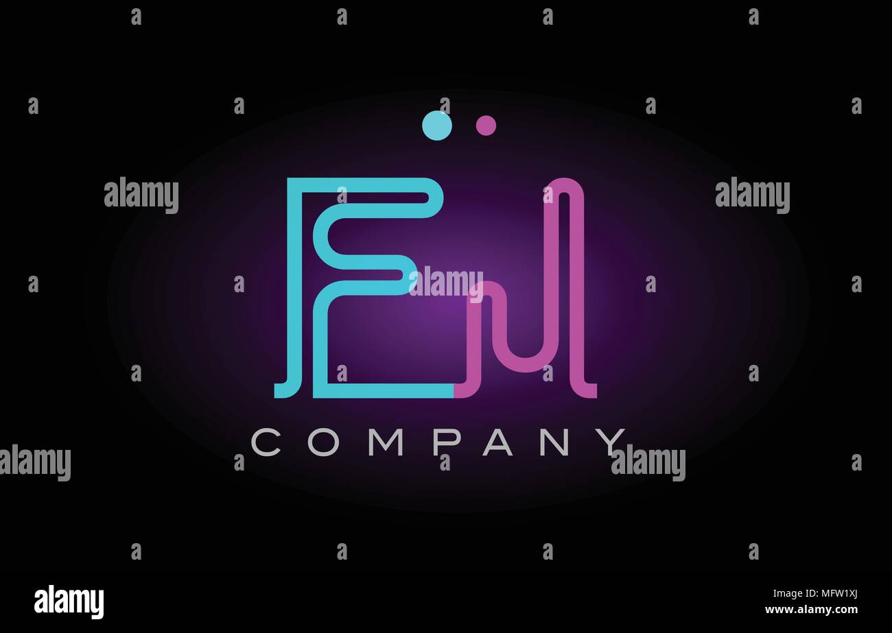 Alphabet fj f j letter logo design combination with neon light effect ...