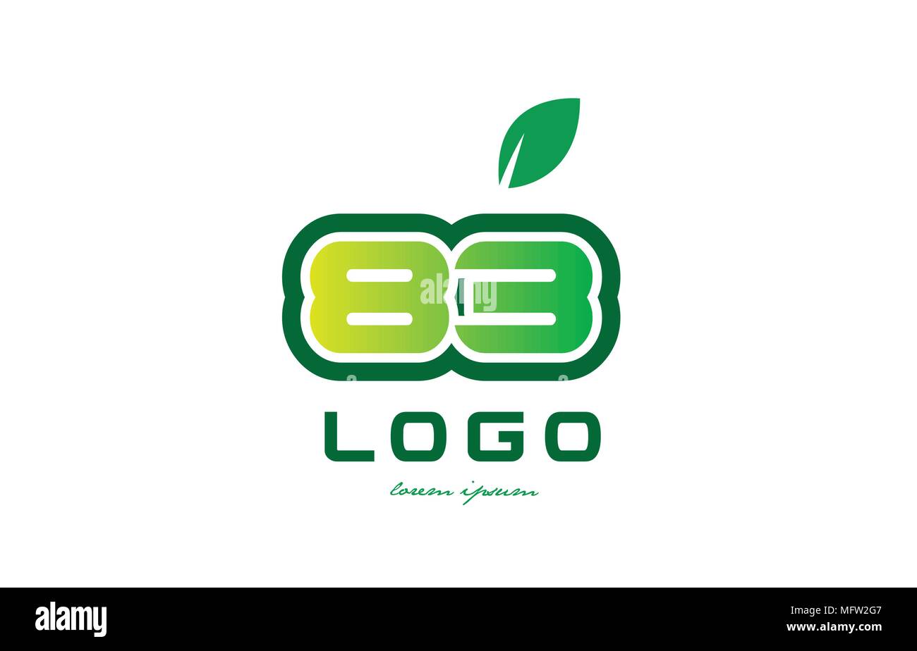 Design of number numeral digit 83 with green leaf and color suitable ...