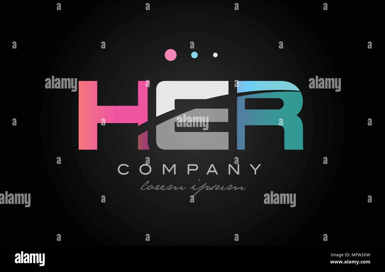 HER h e r three 3 letter logo combination alphabet vector creative ...