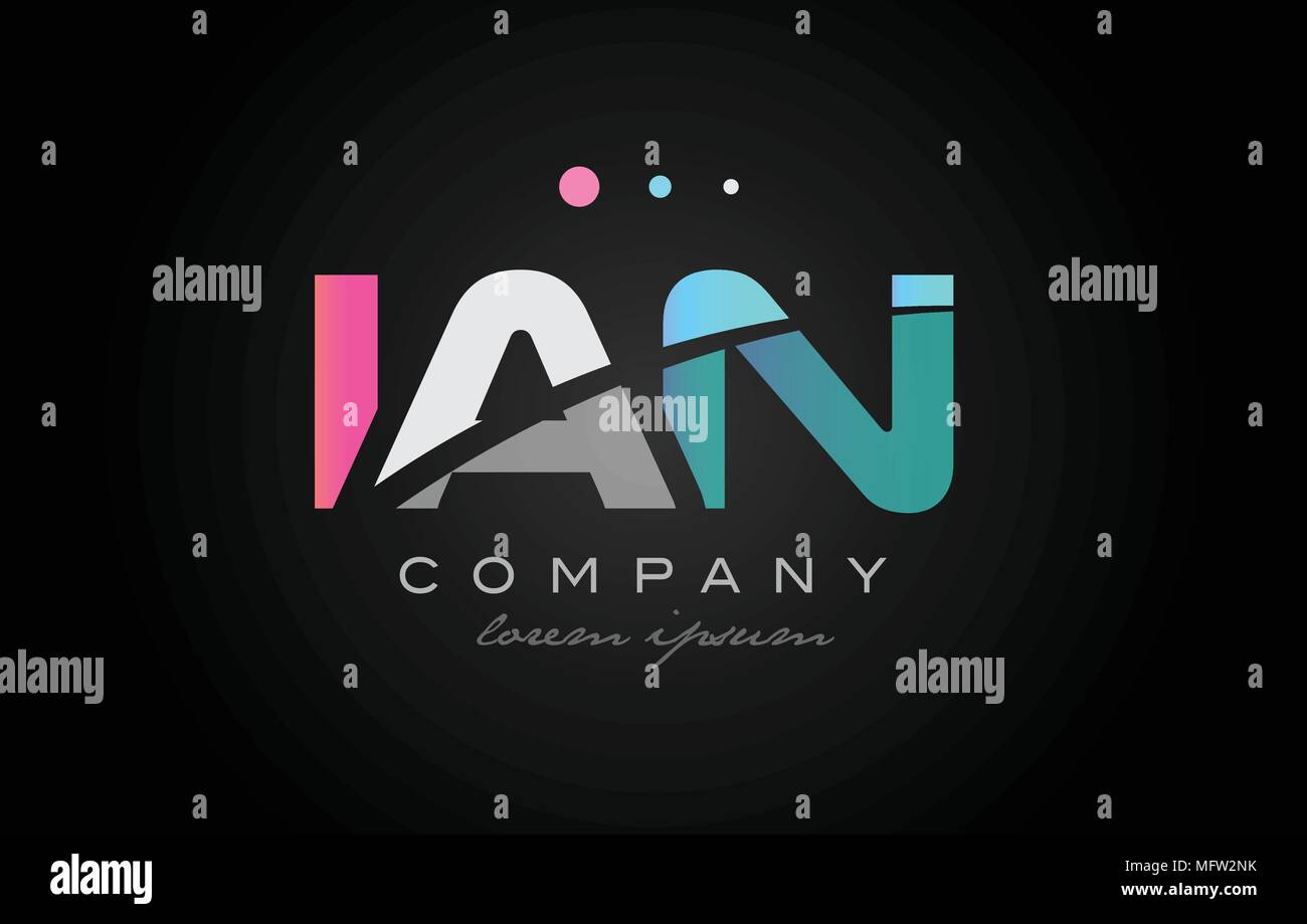 IAN i a n three 3 letter logo combination alphabet vector creative ...