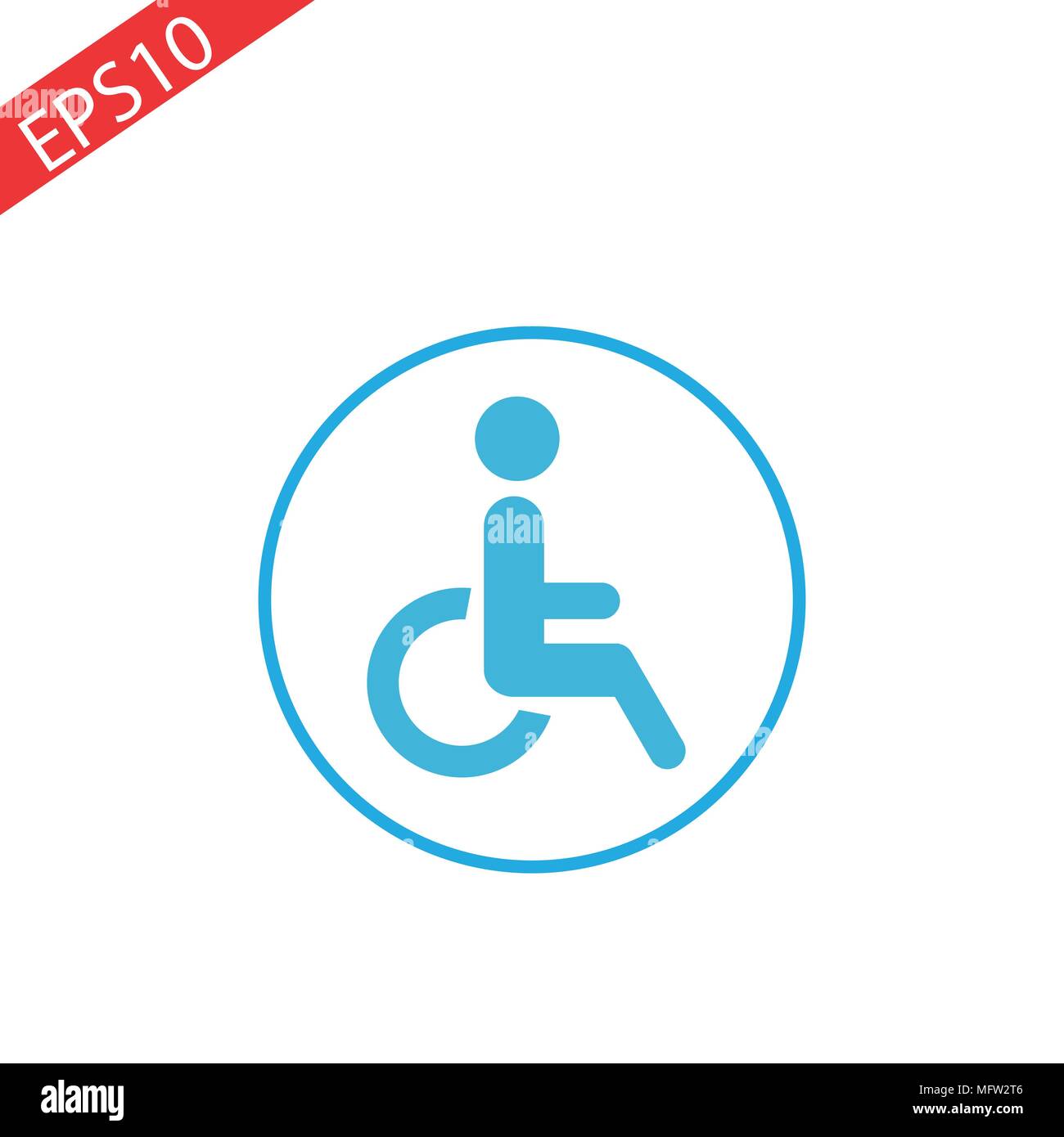 Disabled Person rounded icon. Vector illustration style is a gray flat iconic disabled person ...
