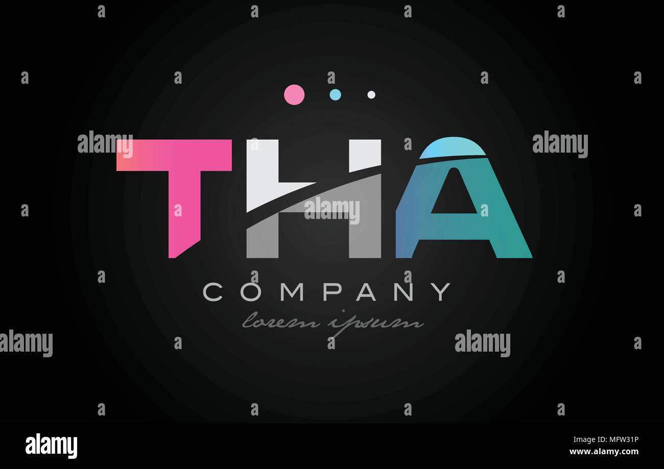 THA t h a three 3 letter logo combination alphabet vector creative ...