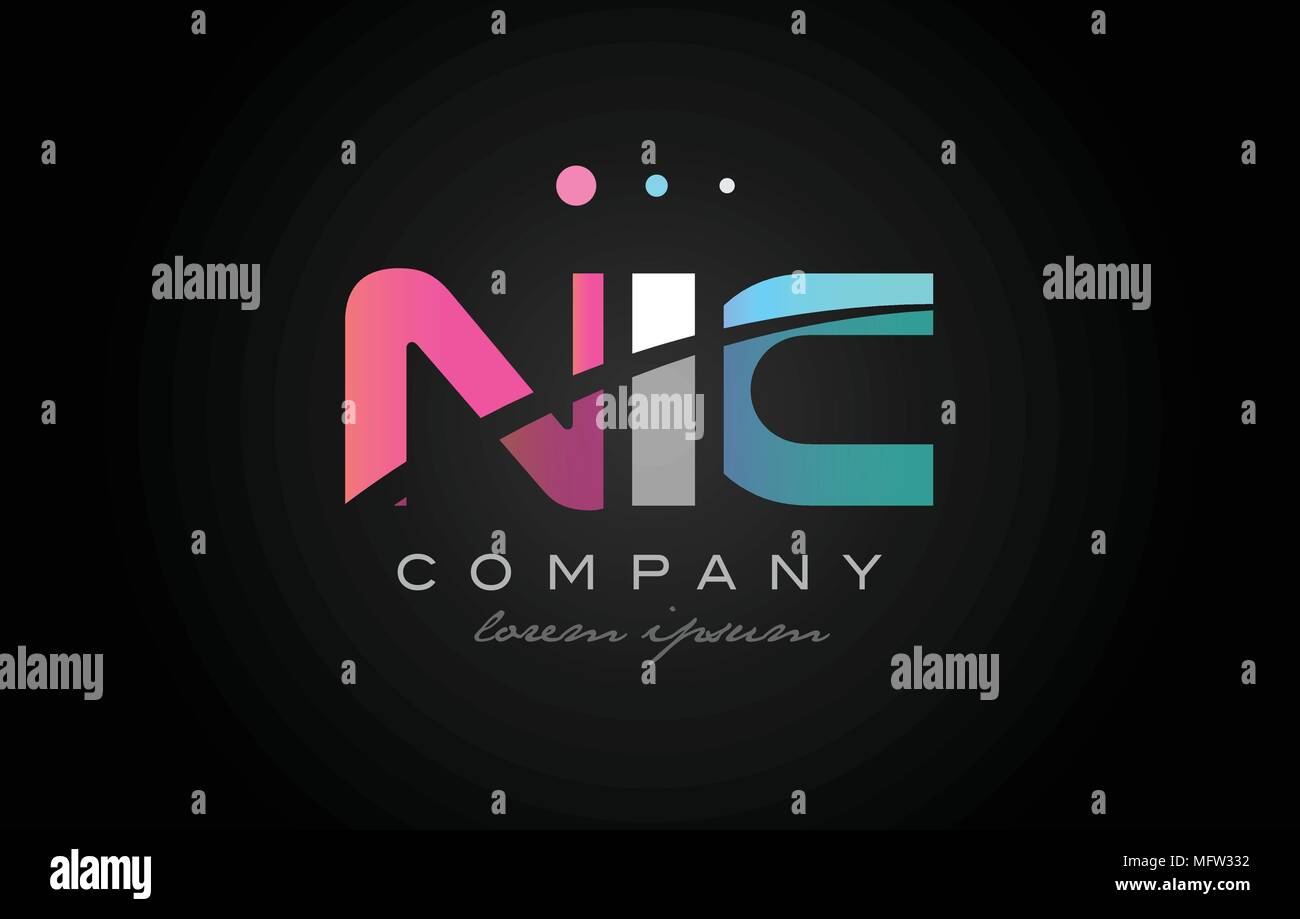 NIC n i c three 3 letter logo combination alphabet vector creative company icon design template ...