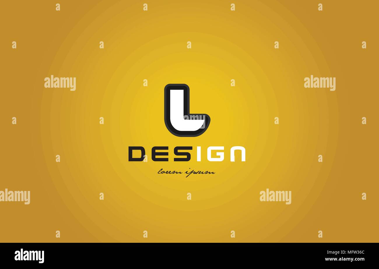 design of bold alphabet letter l with white color and black contour on ...