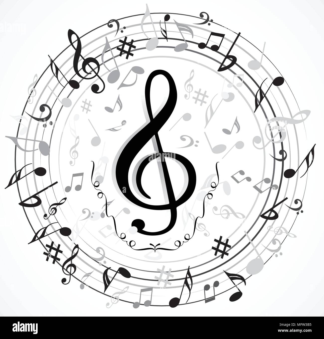 Music note background with music symbol icon collection Stock Vector ...
