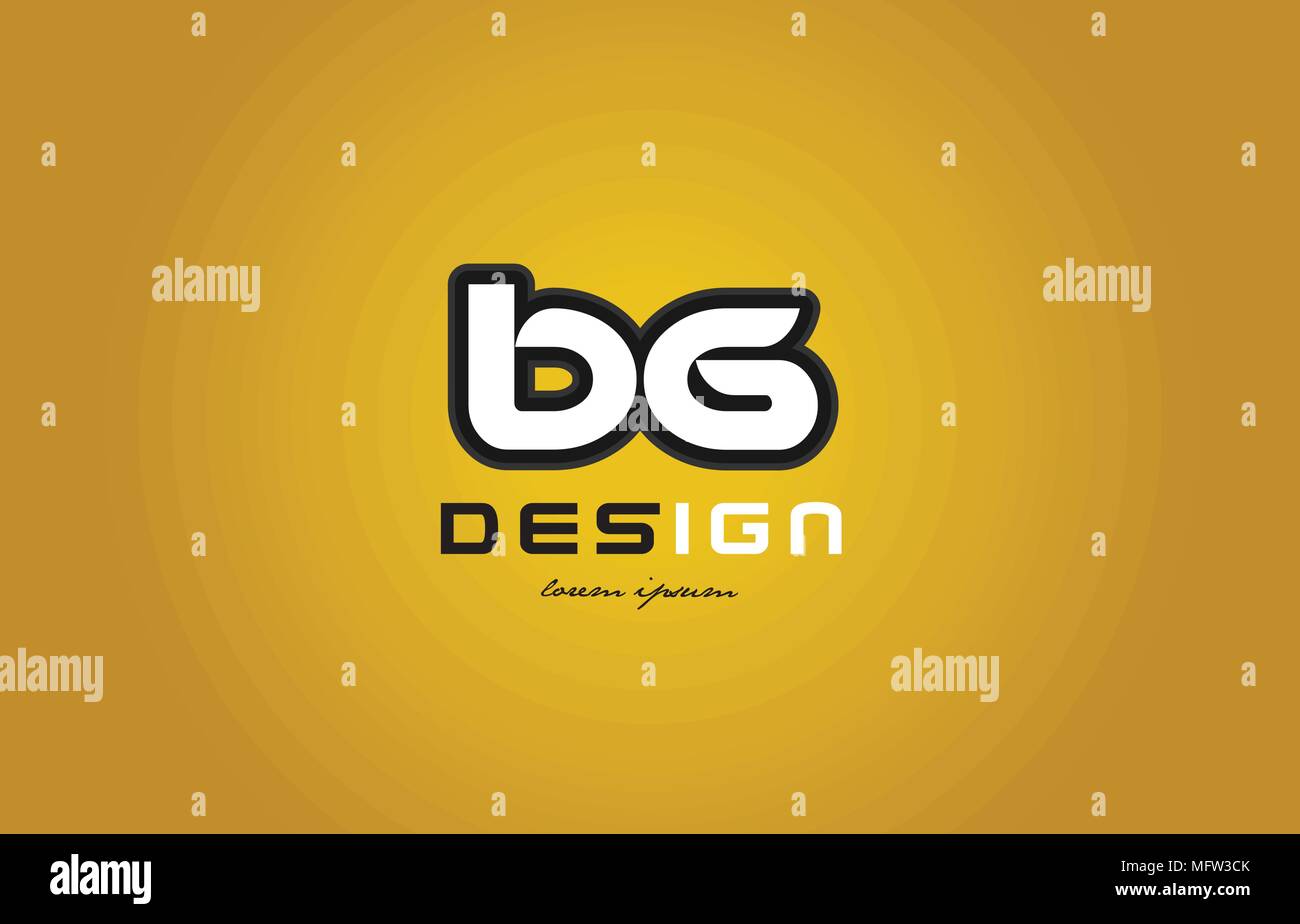 design of bold alphabet letter combination bg b g with white color and ...