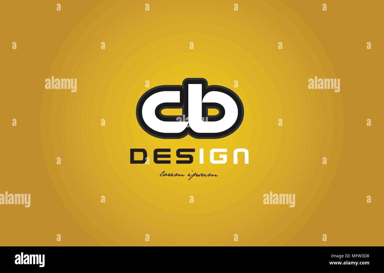 design of bold alphabet letter combination cb c b with white color and ...