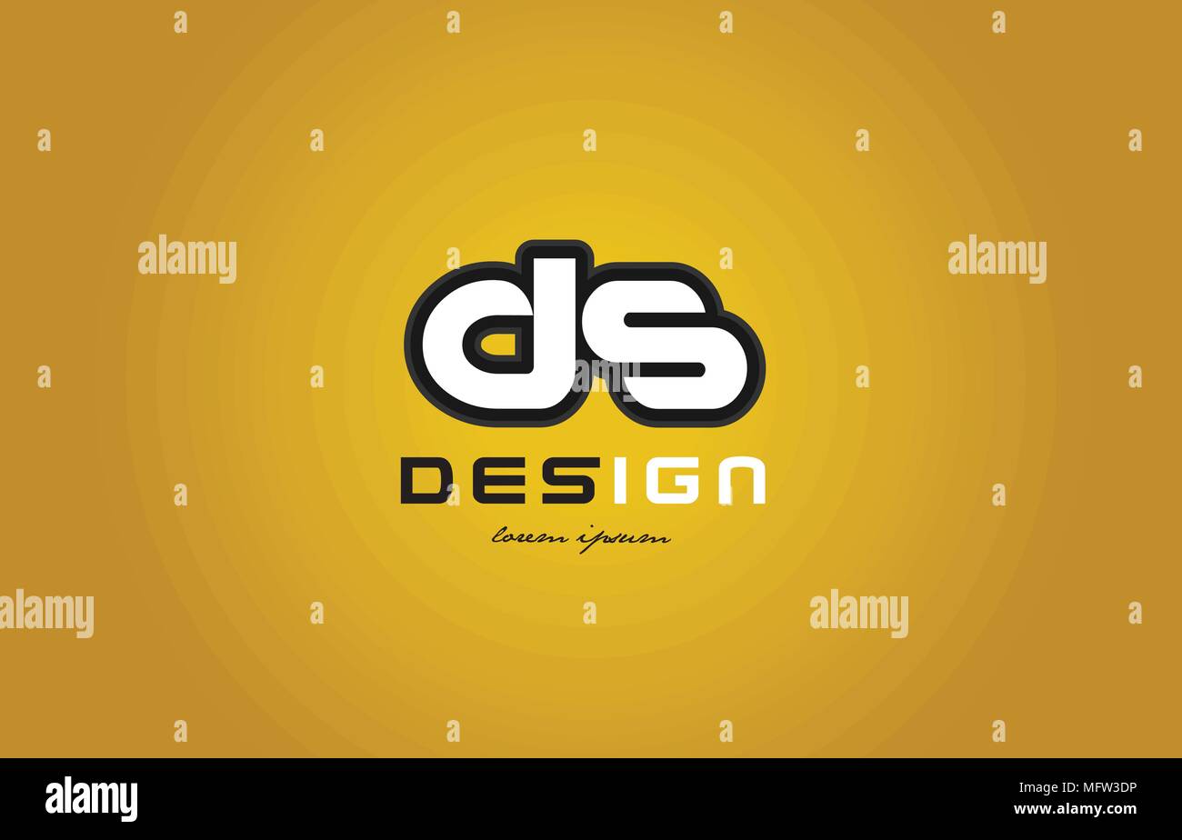 design of bold alphabet letter combination ds d s with white color and ...