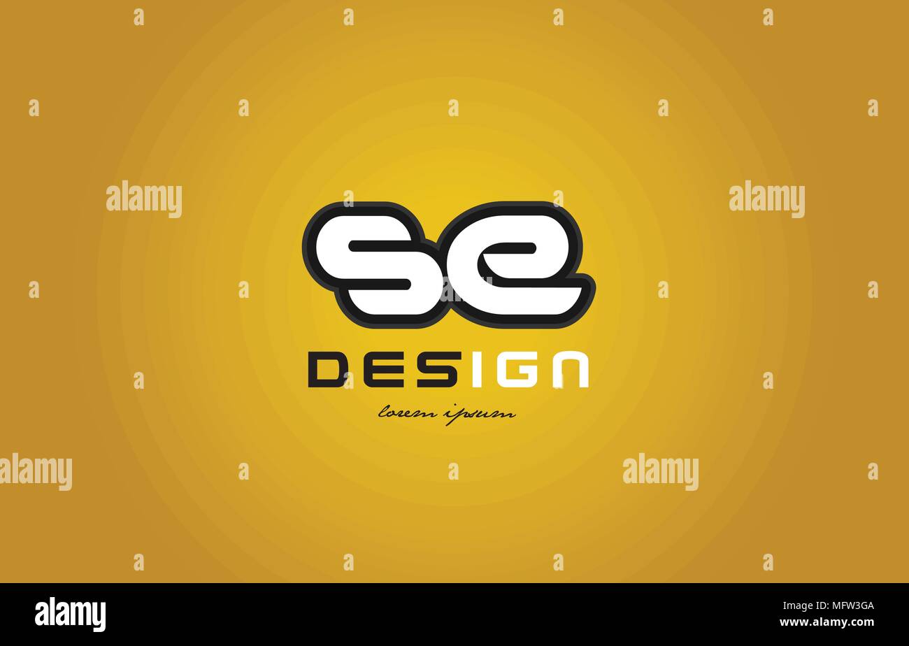 design of bold alphabet letter combination se s e with white color and ...
