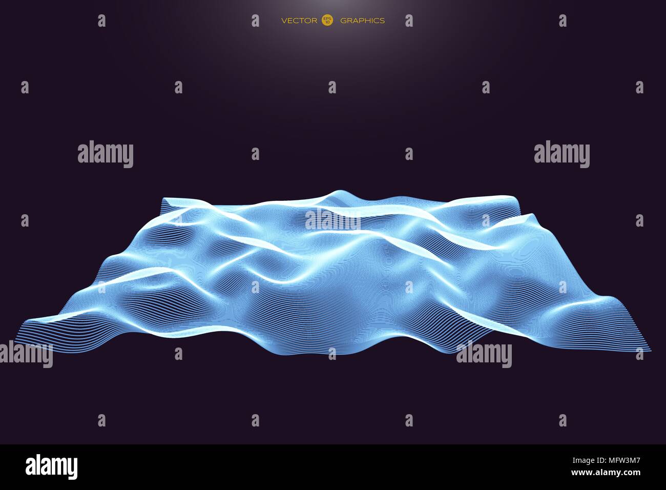 3d wavy surface. Vector illustration for technology and science design ...