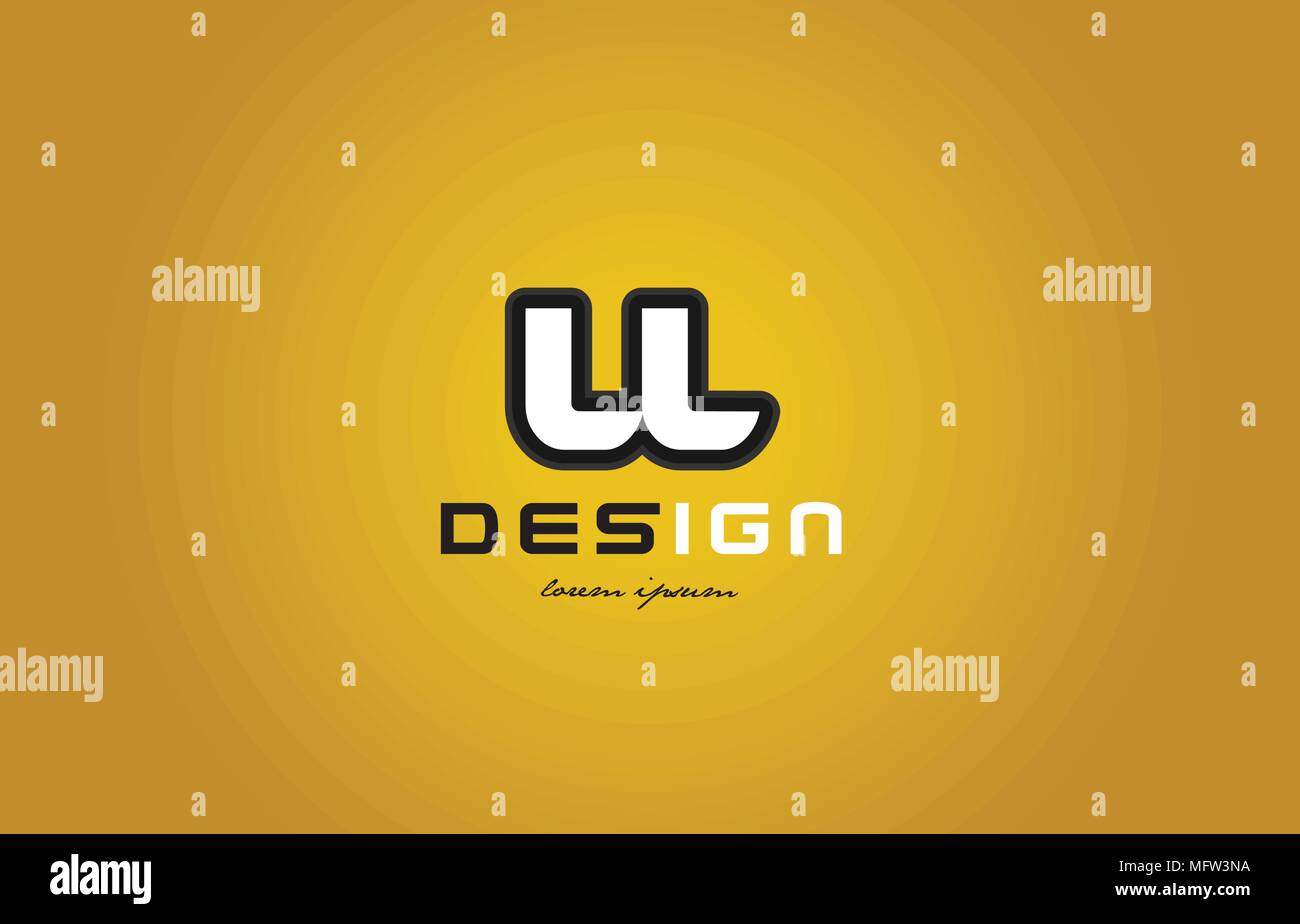 design of bold alphabet letter combination ll l l with white color and ...