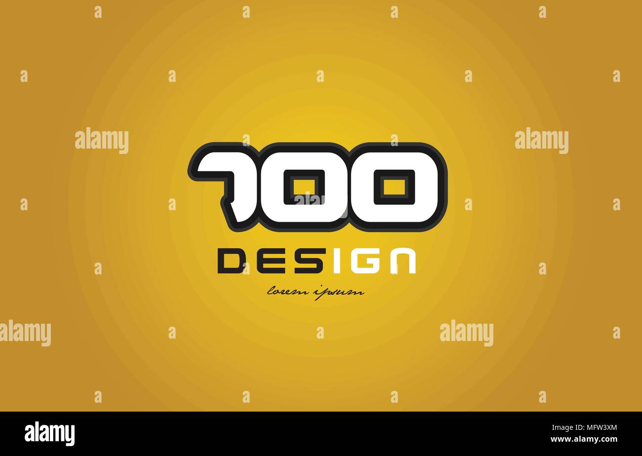 design of bold number numeral digit 700 with white color and black ...